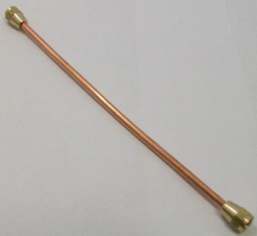 3/16 x 8" oil line with brass nuts | 66-363