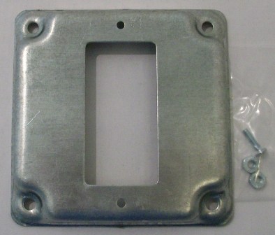 4 x 4" galvanized single GFCI cover