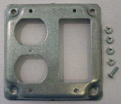 4 x 4 galvanized duplex receptacle and GFCI cover