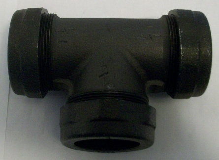 1 1/4" steel gas compression tee