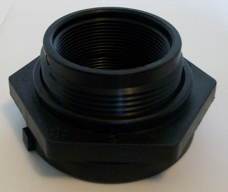 Norwesco 60405 2" polypropylene threaded bulkhead fitting