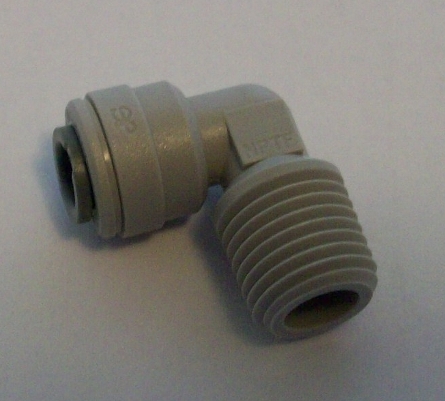 1/4 OD push fit x 1/4 male ell, plastic
